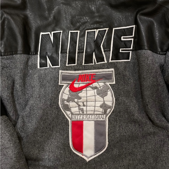 Nike | Jackets & Coats | Super Rare Vintage Nike Leather Tweed Bomber ...
